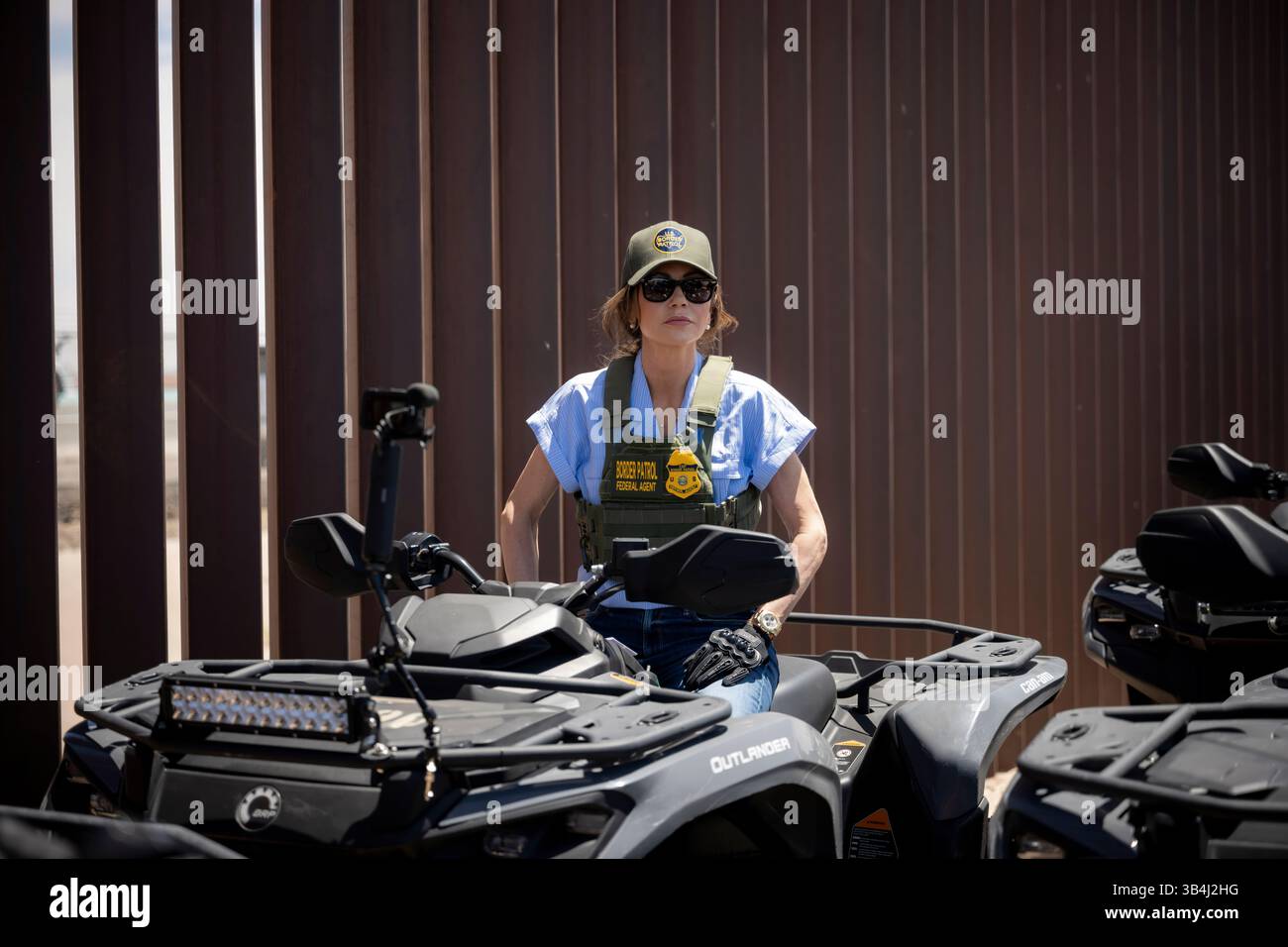 Department of Homeland Security (DHS) Secretary Kristi Noem rides an ...