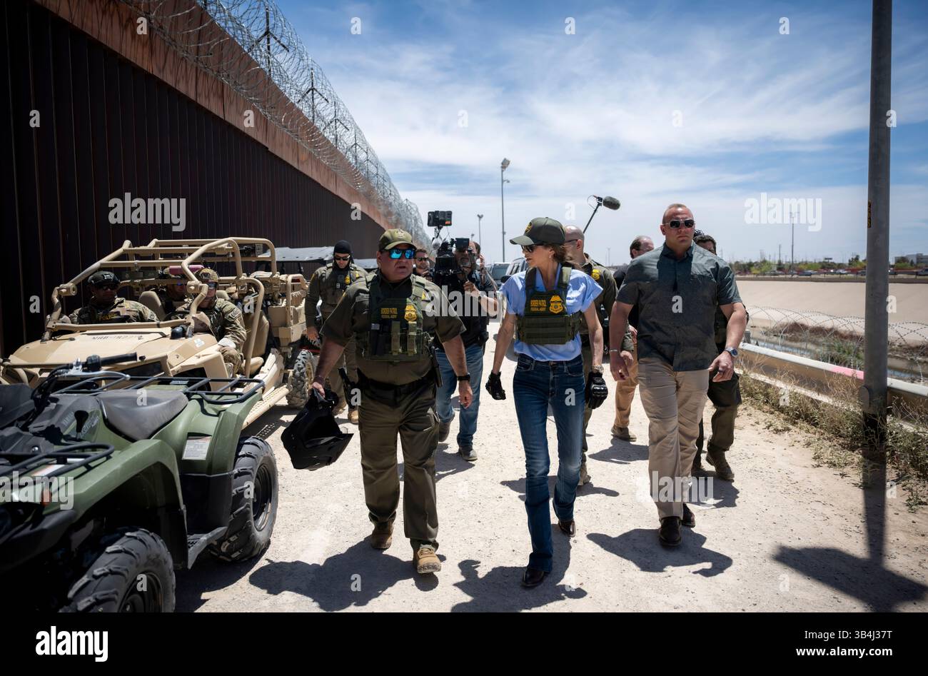 Department of Homeland Security (DHS) Secretary Kristi Noem rides an ...