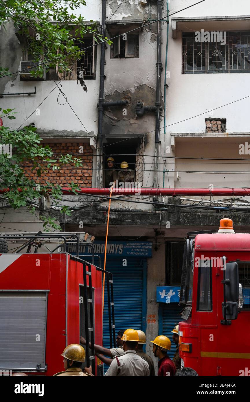 Kolkata, India. 30th Apr, 2025. KOLKATA, INDIA - APRIL 30: Firefighter ...