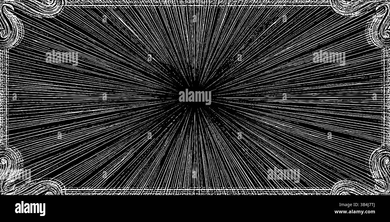 Vintage chalkboard engraving with intricate black lines and decorative ...