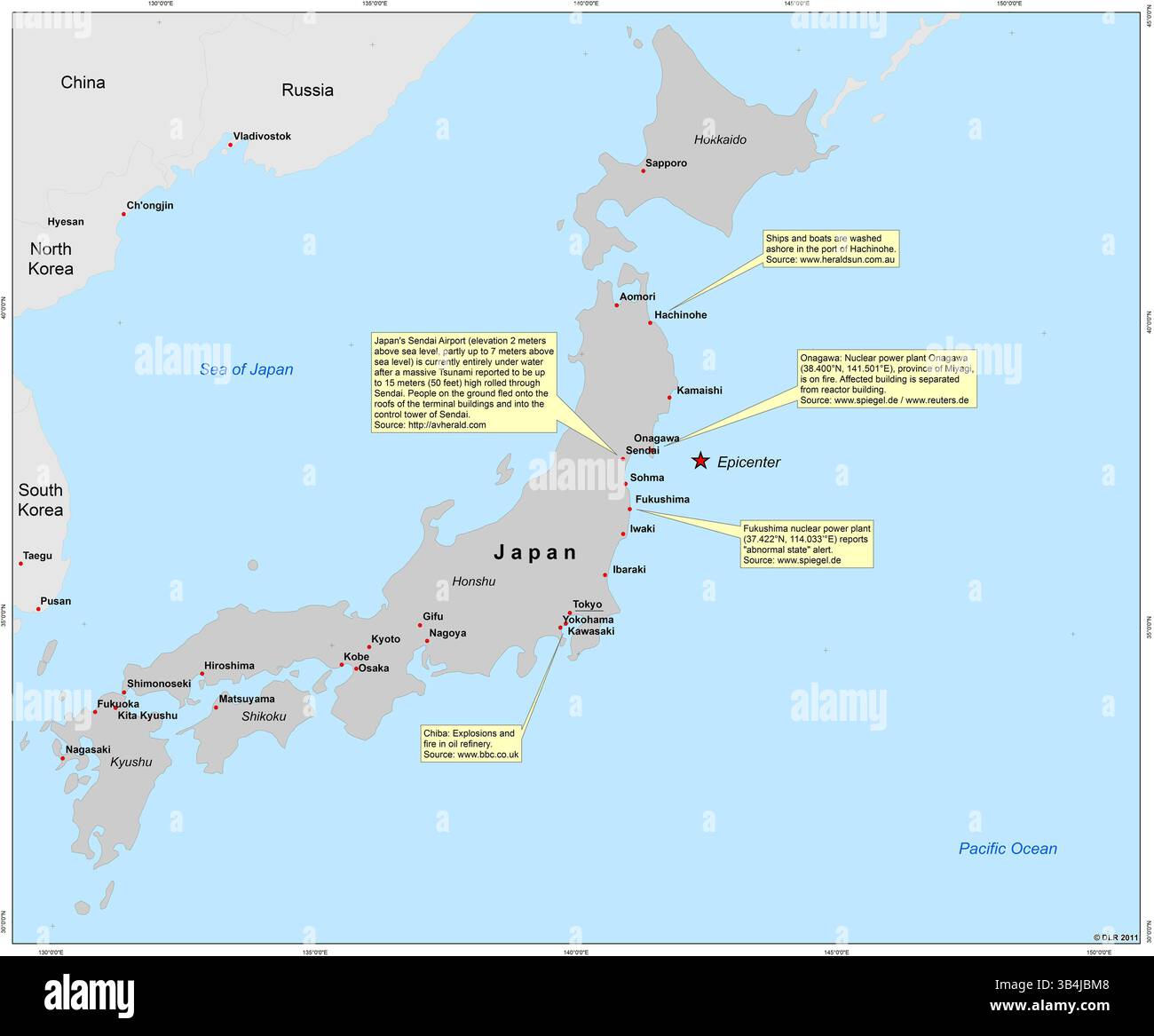 Mar. 11, 2011 - Japan - A 9.0 magnitude earthquake and resuting tsunami ...