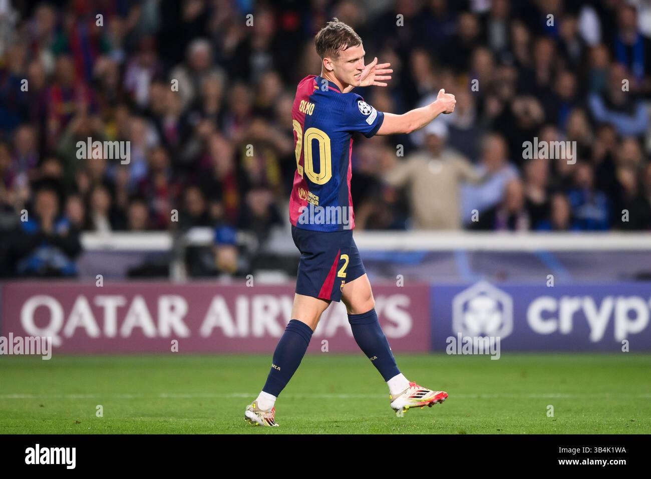 Barcelona, Spain. 30 April 2025. Dani Olmo of FC Barcelona looks ...