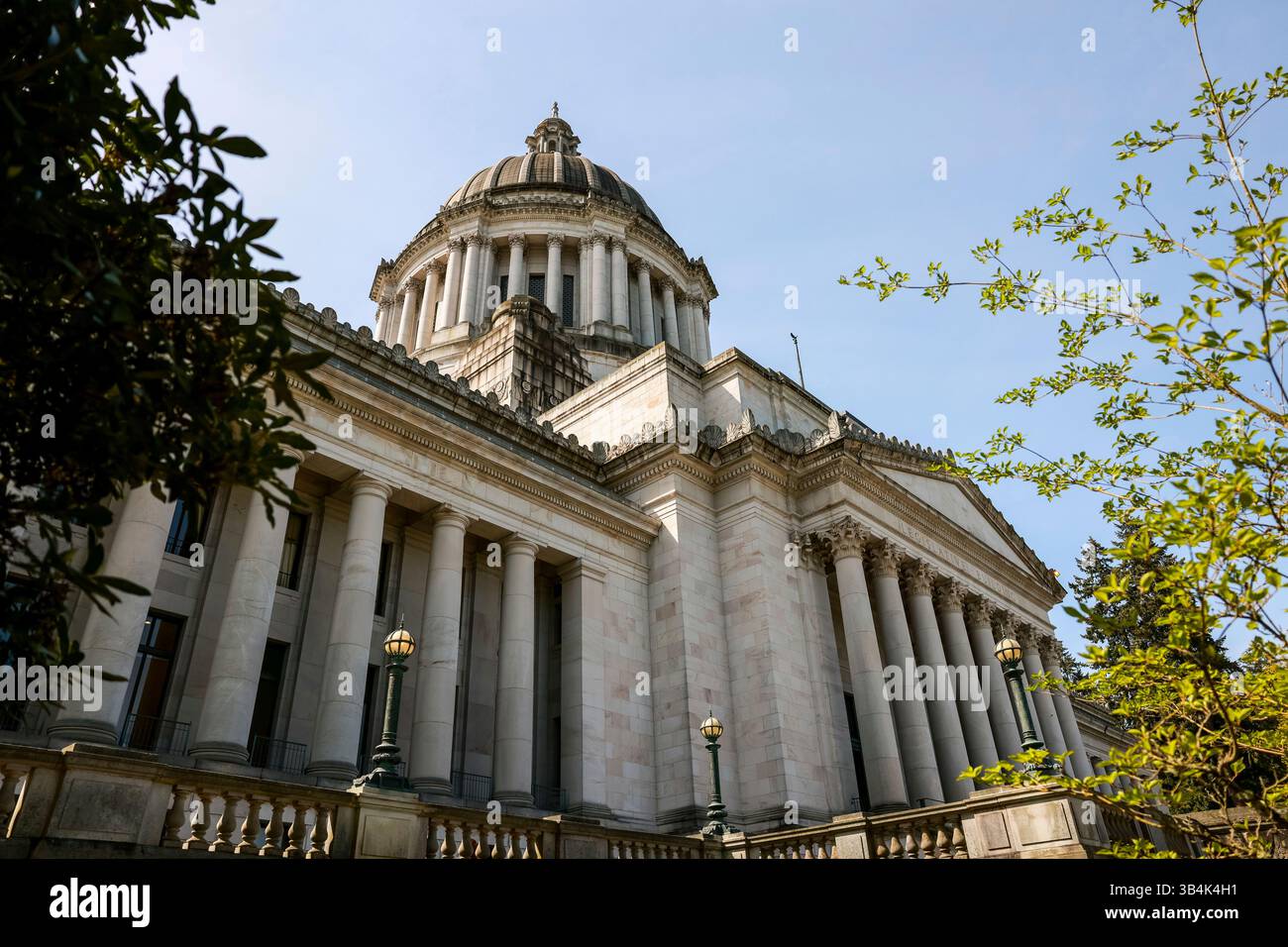 The exterior of the Washington State Capitol building is seen Friday ...
