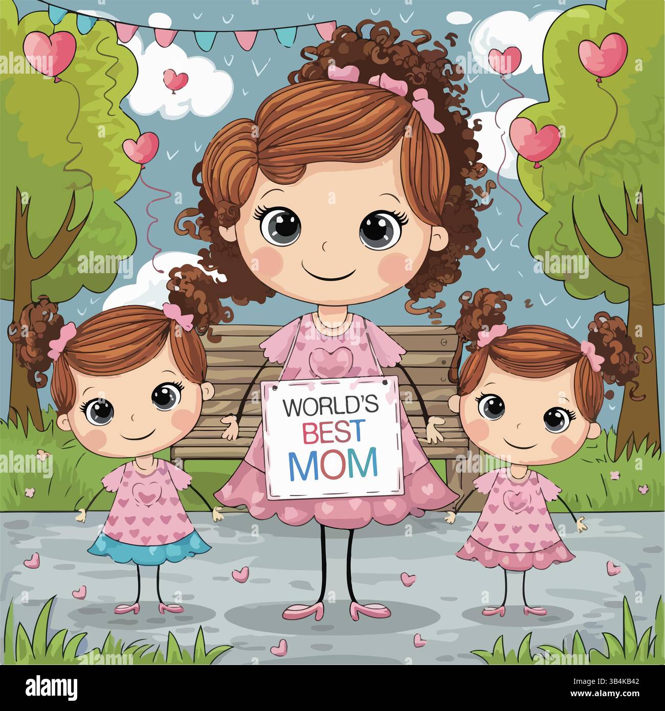 Mother daughter together mothers Stock Vector Images - Alamy