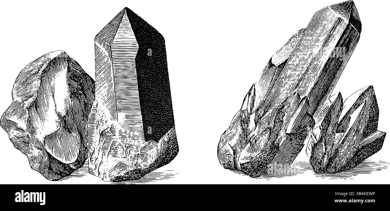 Engraved gemstone illustration: set of opal and topaz designs for art ...