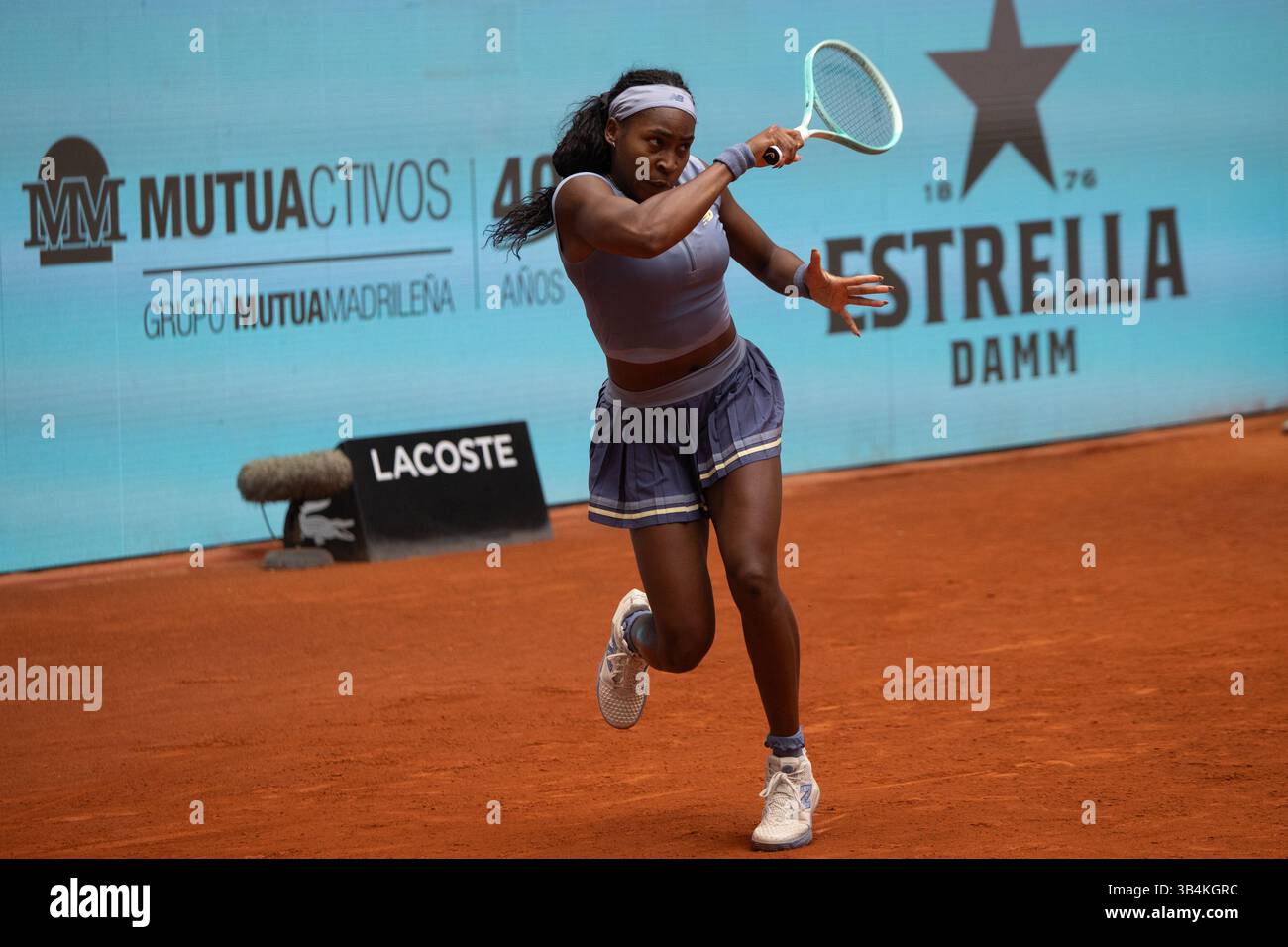 American Coco Gauff plays against Russian Mirra Andreeva (not visible) during a match at the ...