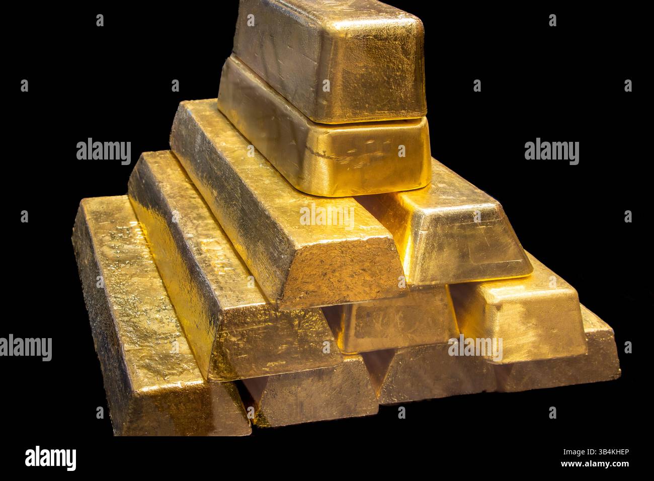 Stack of Shiny 24K real Gold Bullion Bars on Black Background. Wealth, Investment, Finance and ...