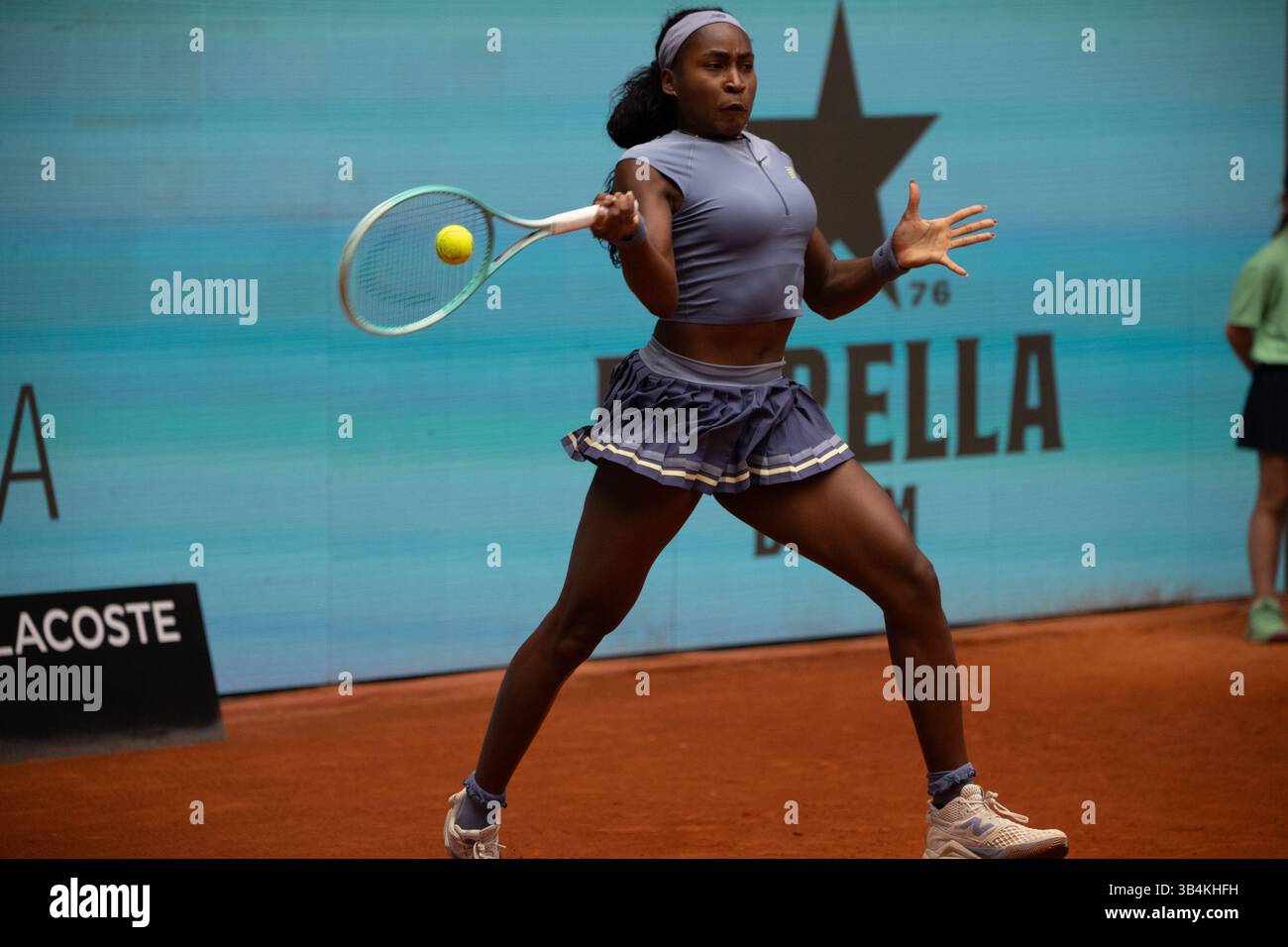 Madrid, Spain. 30th Apr, 2025. American Coco Gauff plays against Russian Mirra Andreeva (not ...