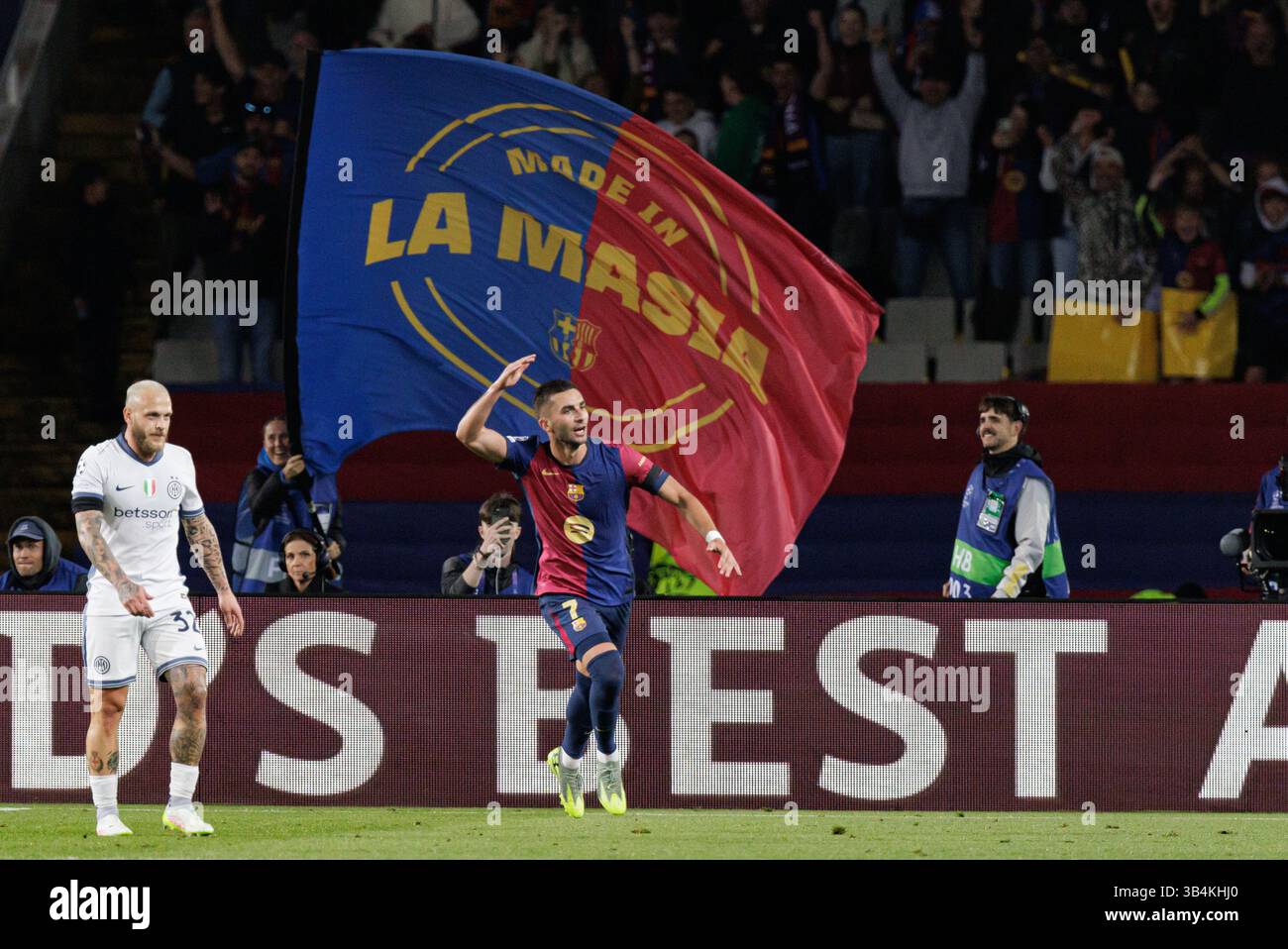 Ferran Torres seen celebrating after scoring goal during UEFA Champions ...