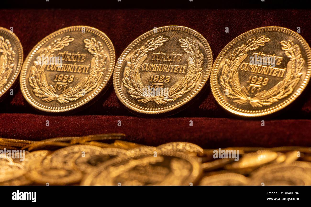 Turkey April 17 2025: The official gold unit produced by the Turkish ...
