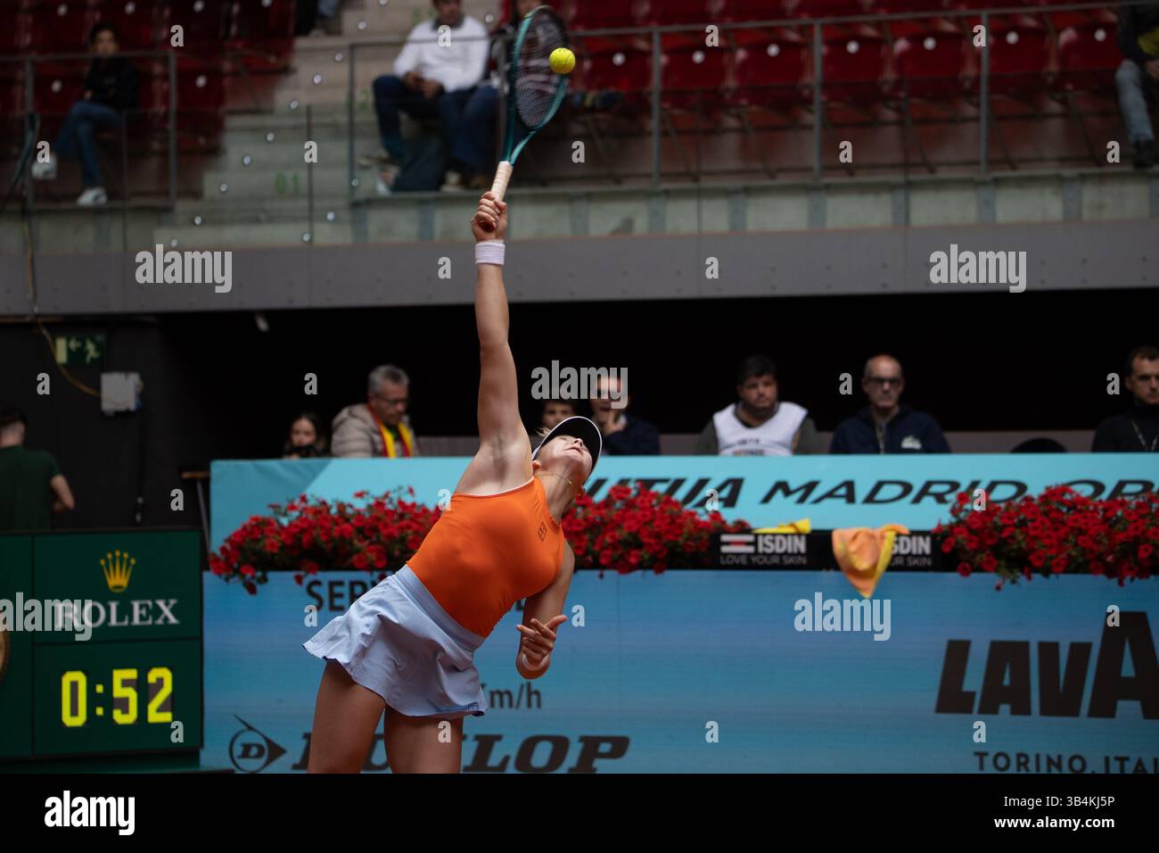 Madrid, Spain. 30th Apr, 2025. Russian Mirra Andreeva plays against American Coco Gauff (not ...