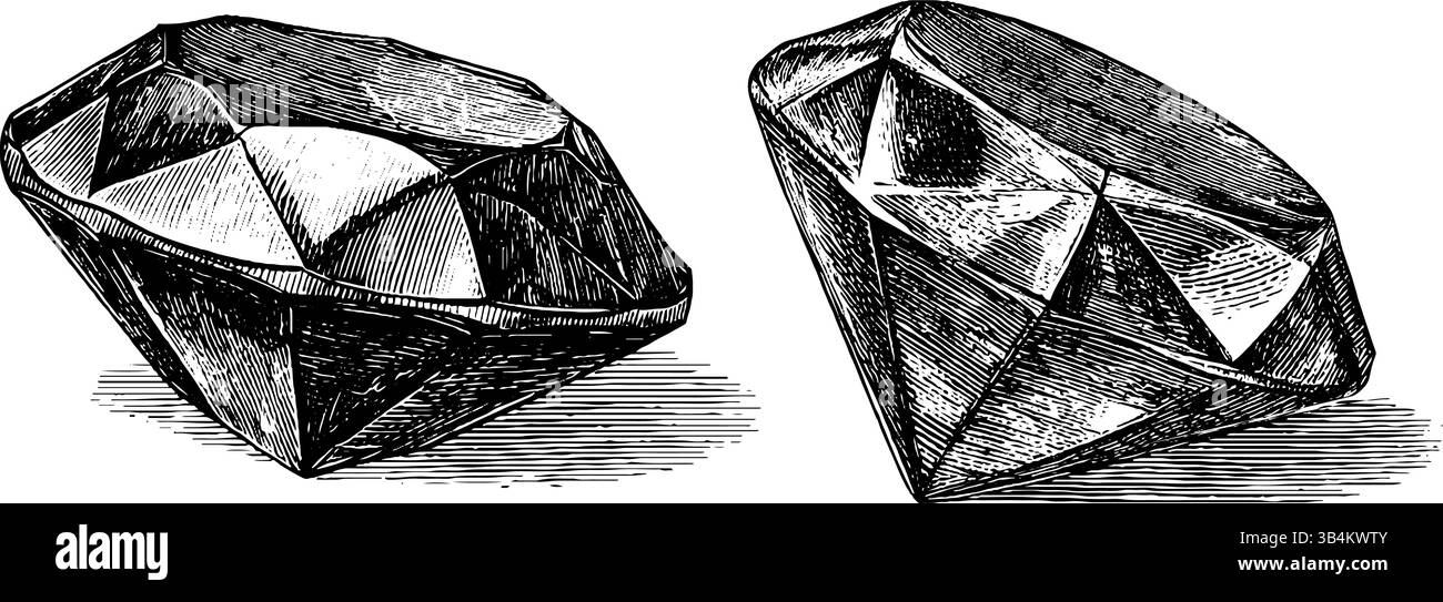 Elegant engraved illustration featuring ruby and emerald stones for ...