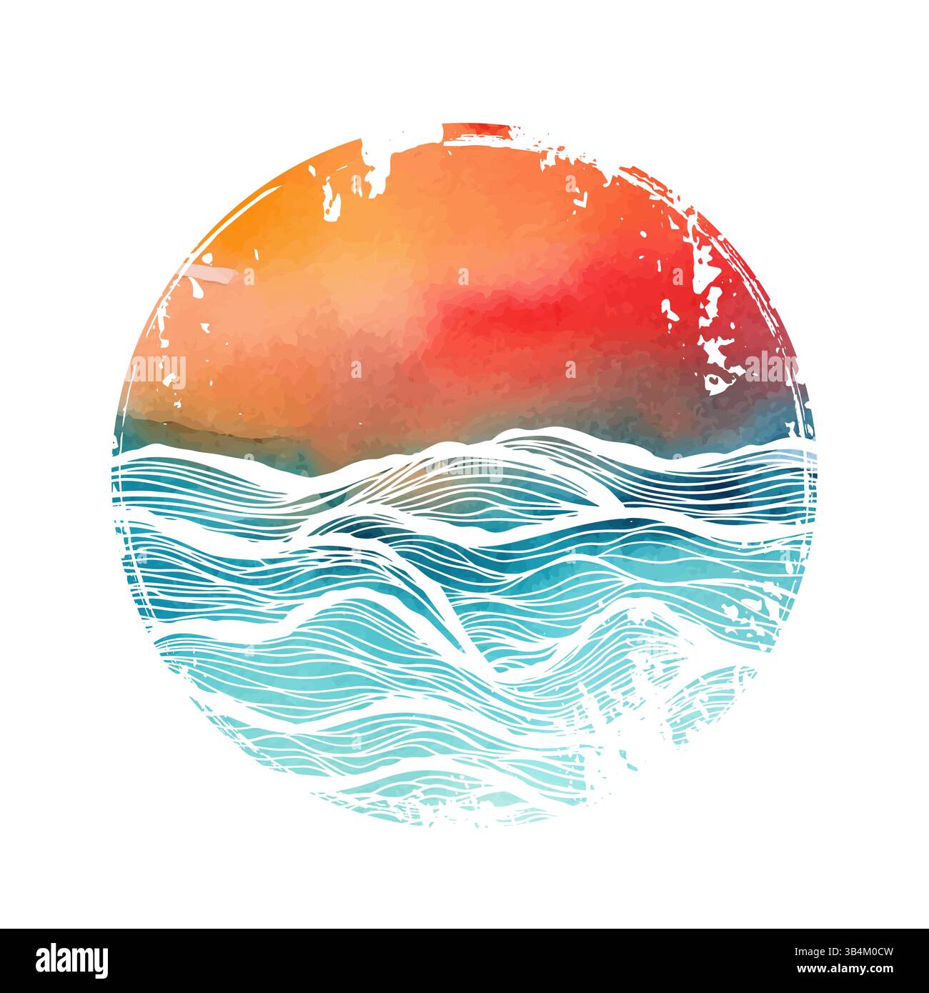 Circle shape frame blue orange Stock Vector Images - Alamy