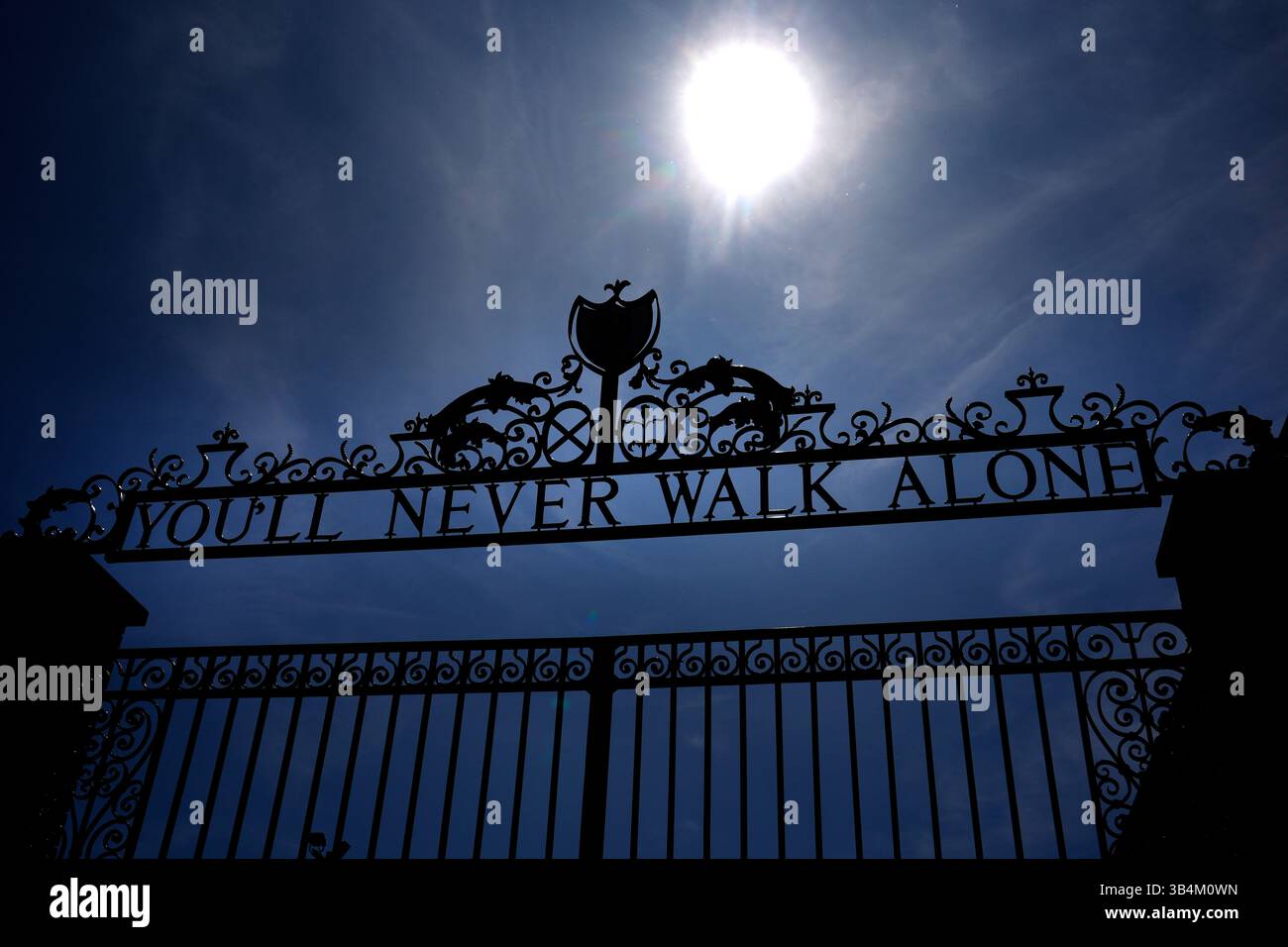 A general view of the gate with the text 'You'll Never Walk Alone ...