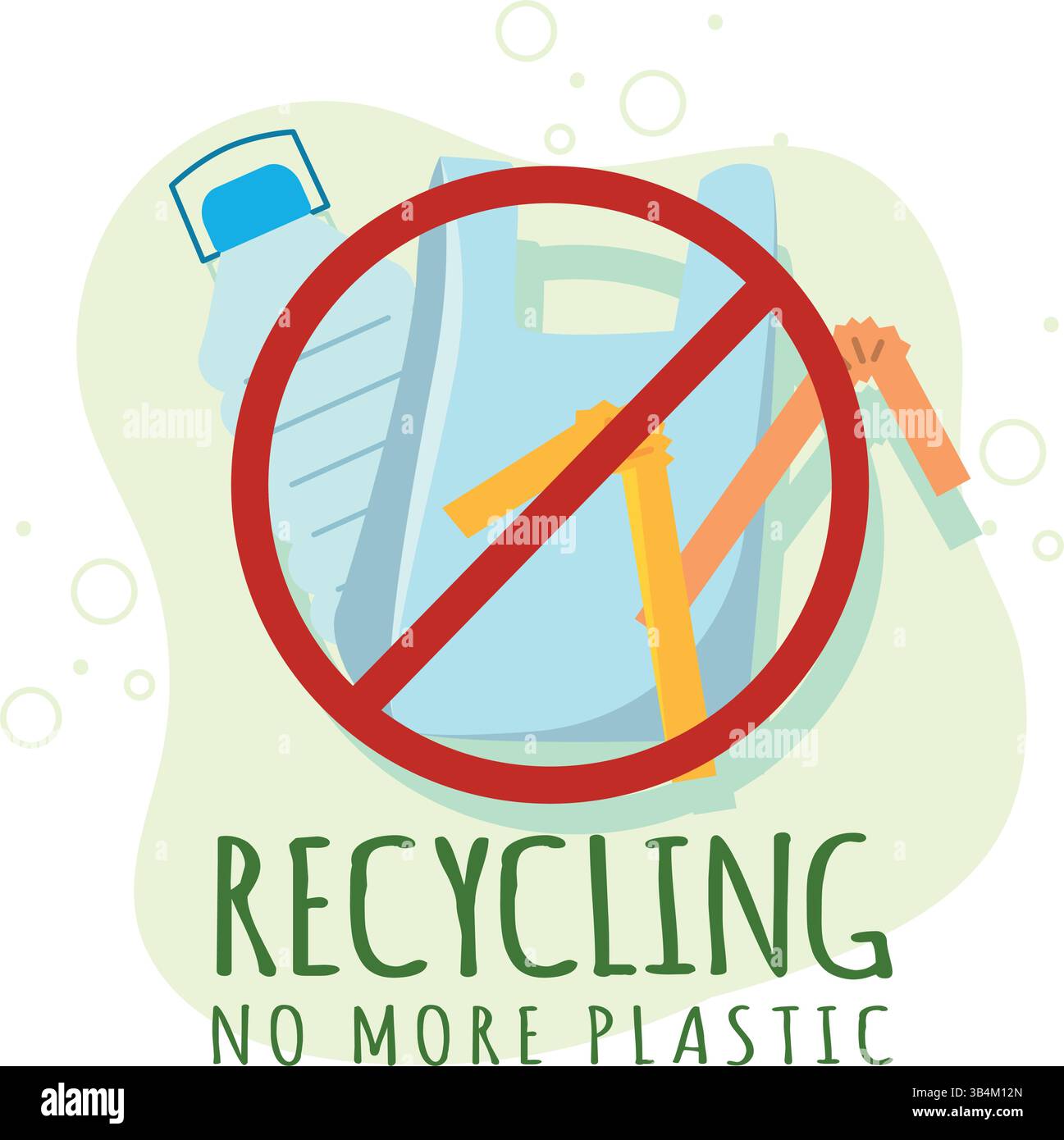 Plastic with forbidden sign. Vector illustration Stock Vector Image ...