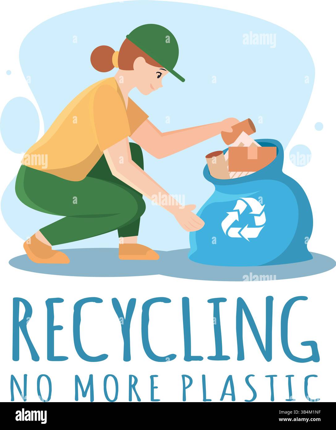 Girl sorting paper waste. Vector illustration Stock Vector Image & Art ...
