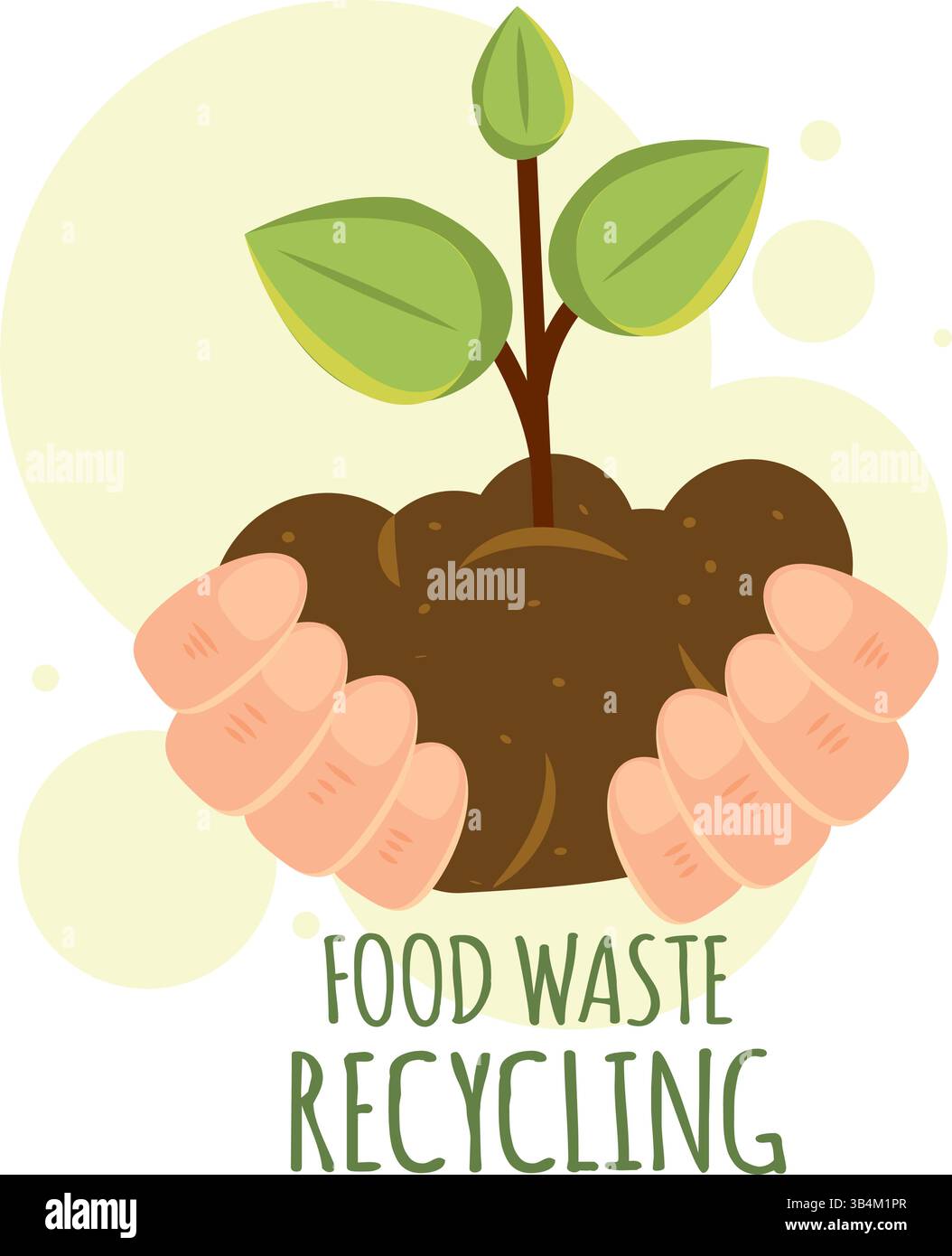 Hands holding compost plant. Vector illustration Stock Vector Image ...