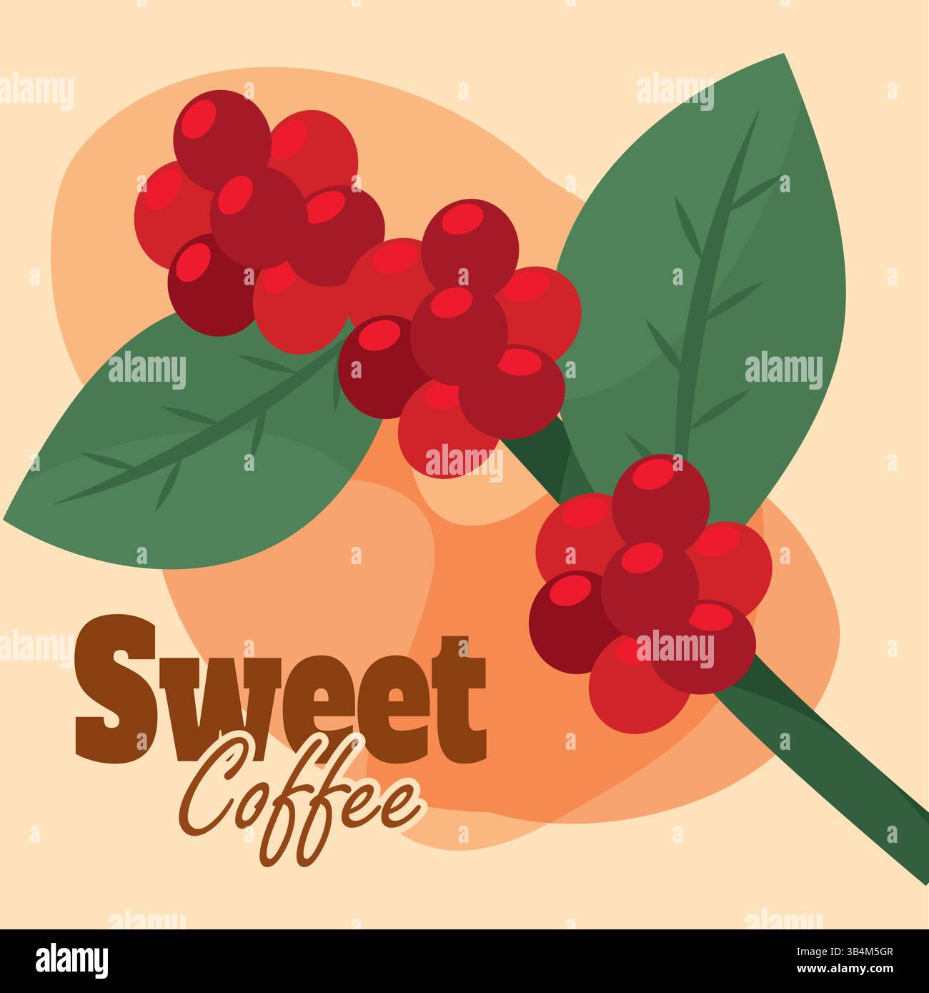 Sweet coffee branch art. Vector illustration Stock Vector Image & Art ...