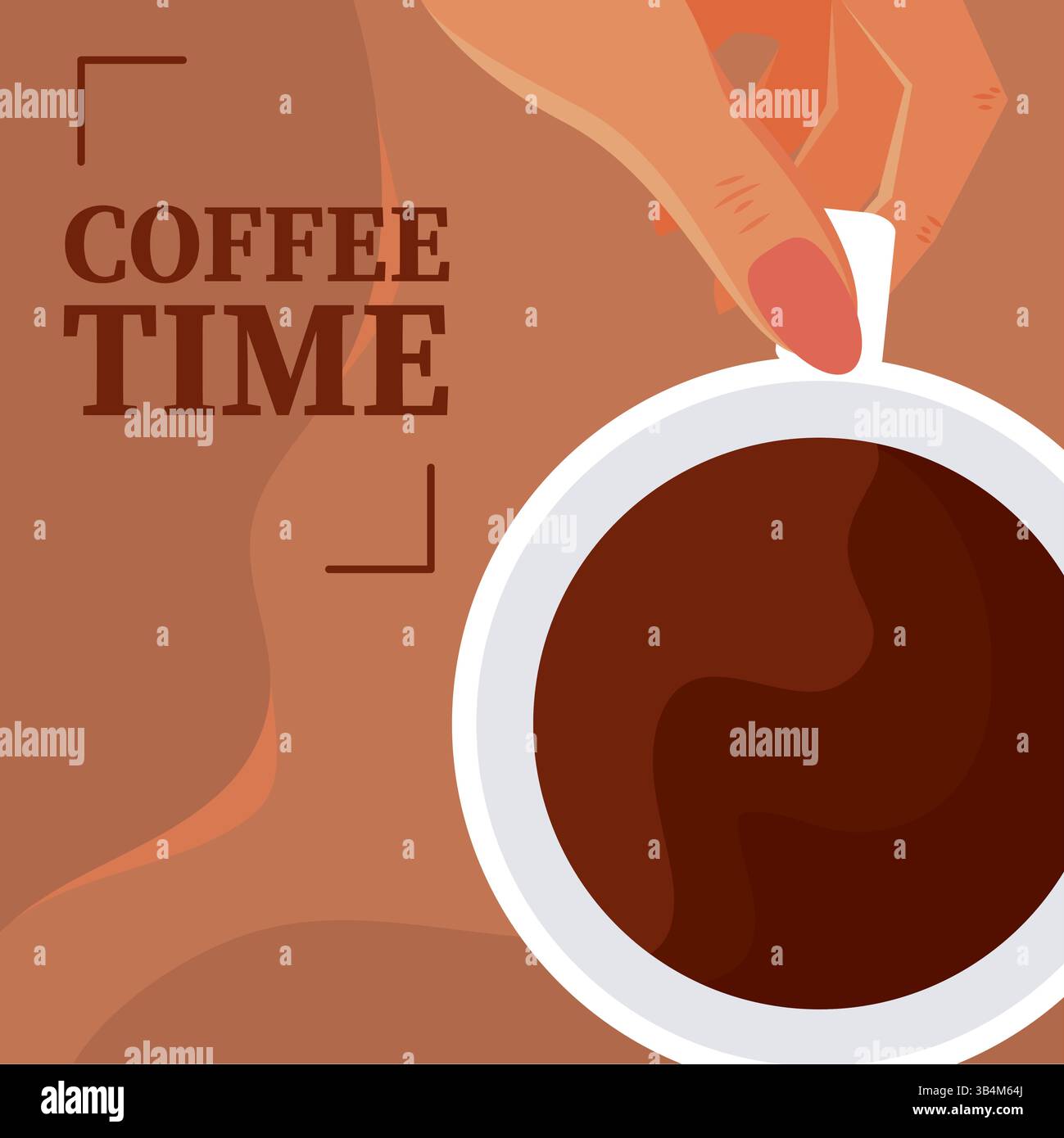 Top hand holding coffee cup. Vector illustration Stock Vector Image ...