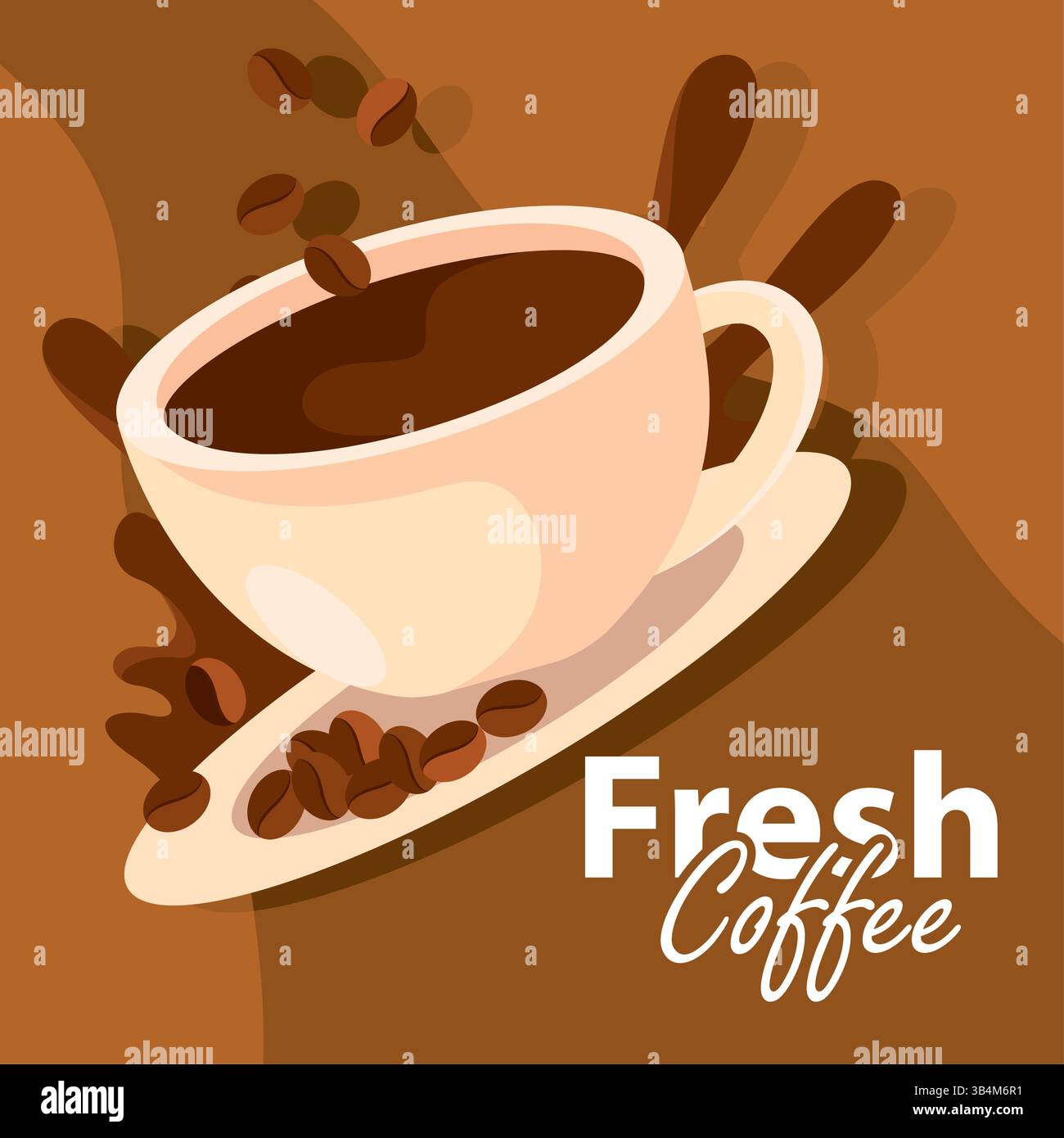 Coffee beans dropping splash. Vector illustration Stock Vector Image ...