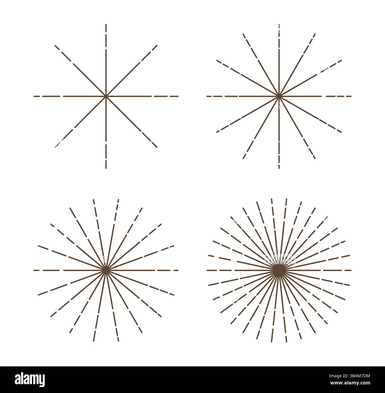 Radial circle thin line rays. Abstract sun, star, sunburst, sunset ...