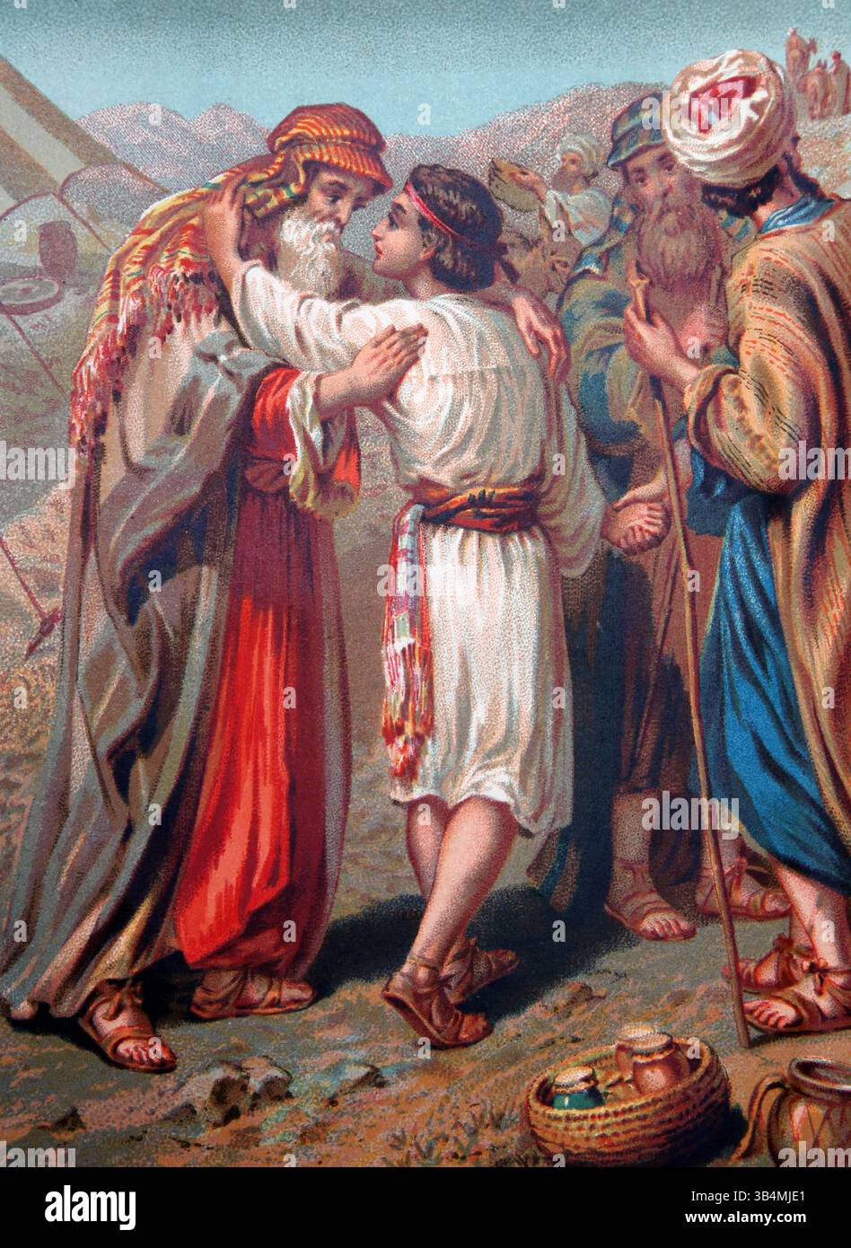 Illustration of Jacob (Israel) Parting ways with his Son Benjamin ...
