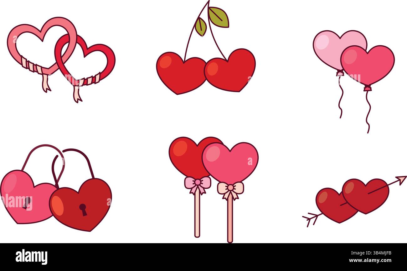 Colorful love heart icons. Vector illustration Stock Vector Image & Art ...
