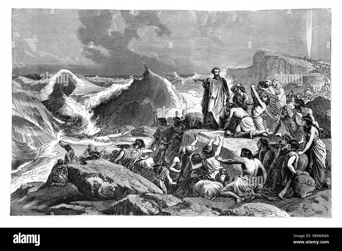 Illustration of Moses Stretched Forth his Hand over the red Sea and the ...