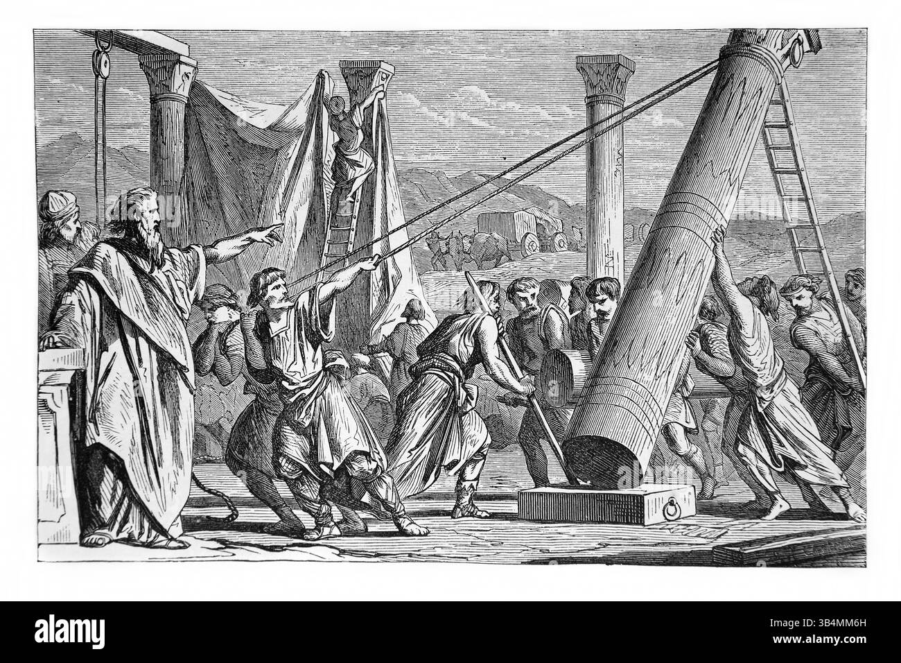 Illustration of of Moses and the Israelites Rearing Tabernacle from ...