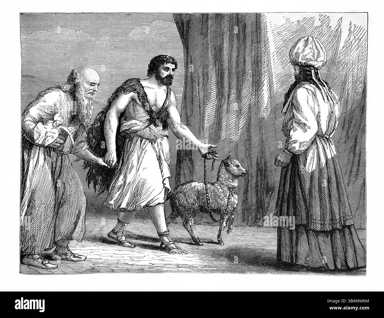 Illustration of the Trespass Offering from Antique 19th Century The ...