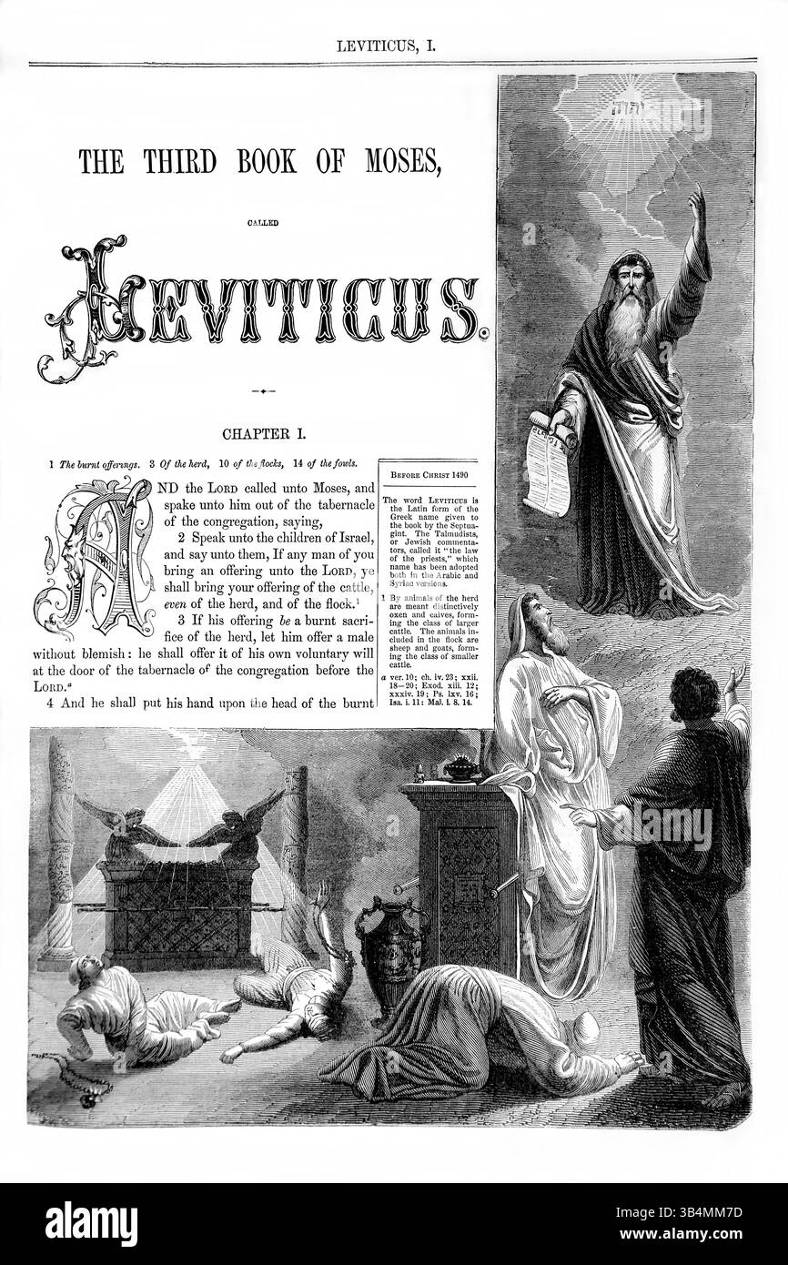 Illustration and Text of the Title Page of Leviticus The Third Book of ...