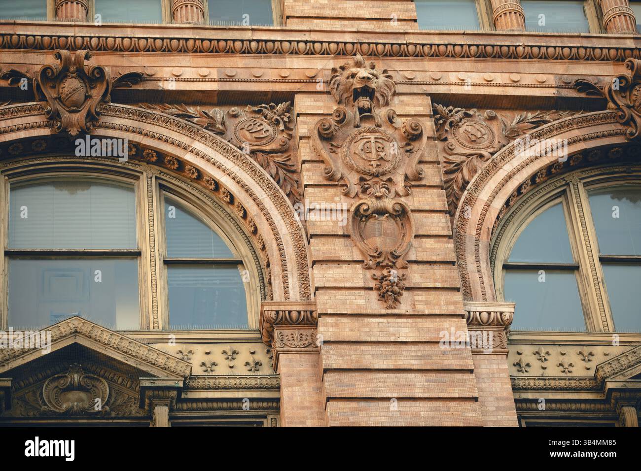 Stucco decorating a historic building in downtown Baltimore, Maryland ...