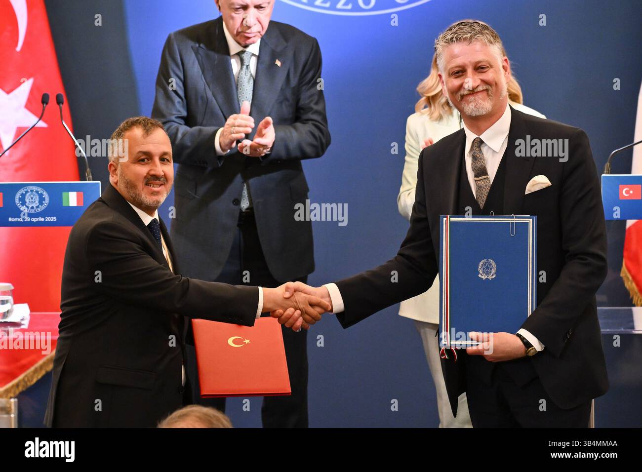 Turkiye's Director of State Archives, Muhammet Ahmet Tokdemir (L) and ...