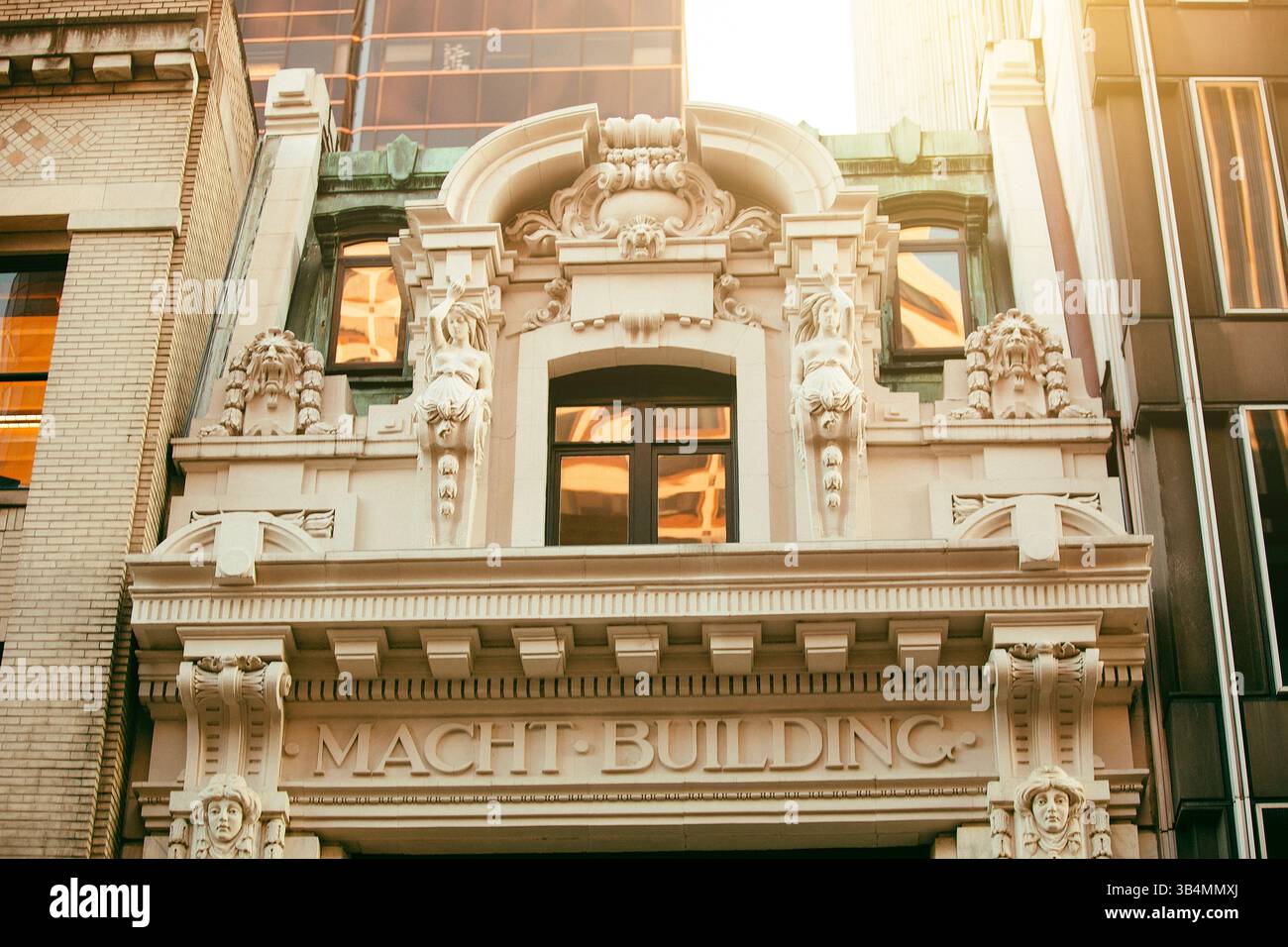 Stucco decorating a historic building in downtown Baltimore, Maryland ...