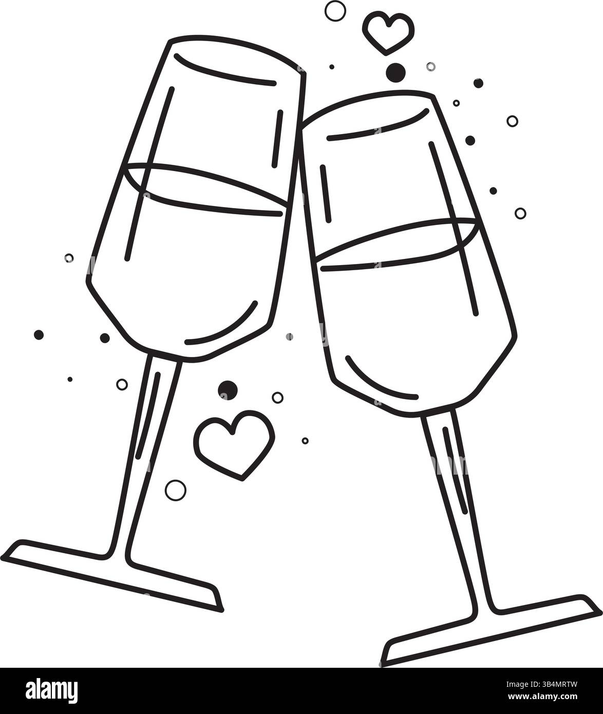 Clinking wine glasses. Vector illustration Stock Vector Image & Art - Alamy