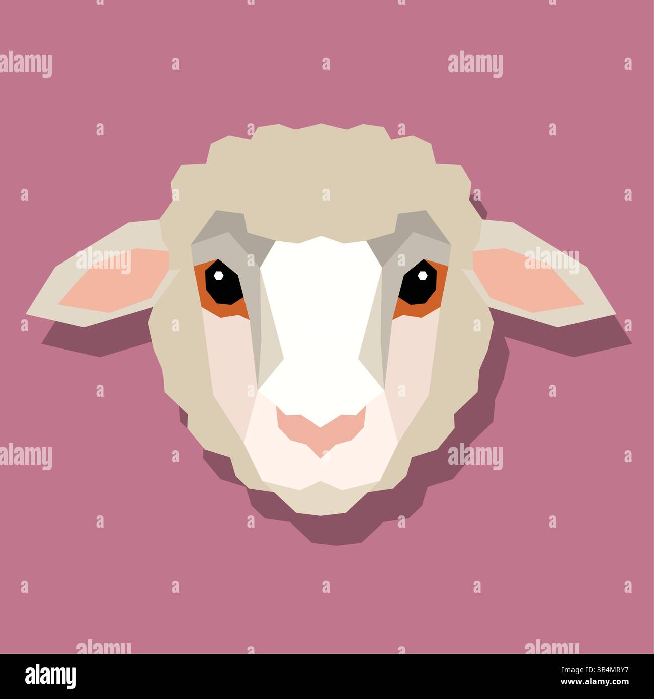 Low poly sheep head front. Vector illustration Stock Vector Image & Art ...