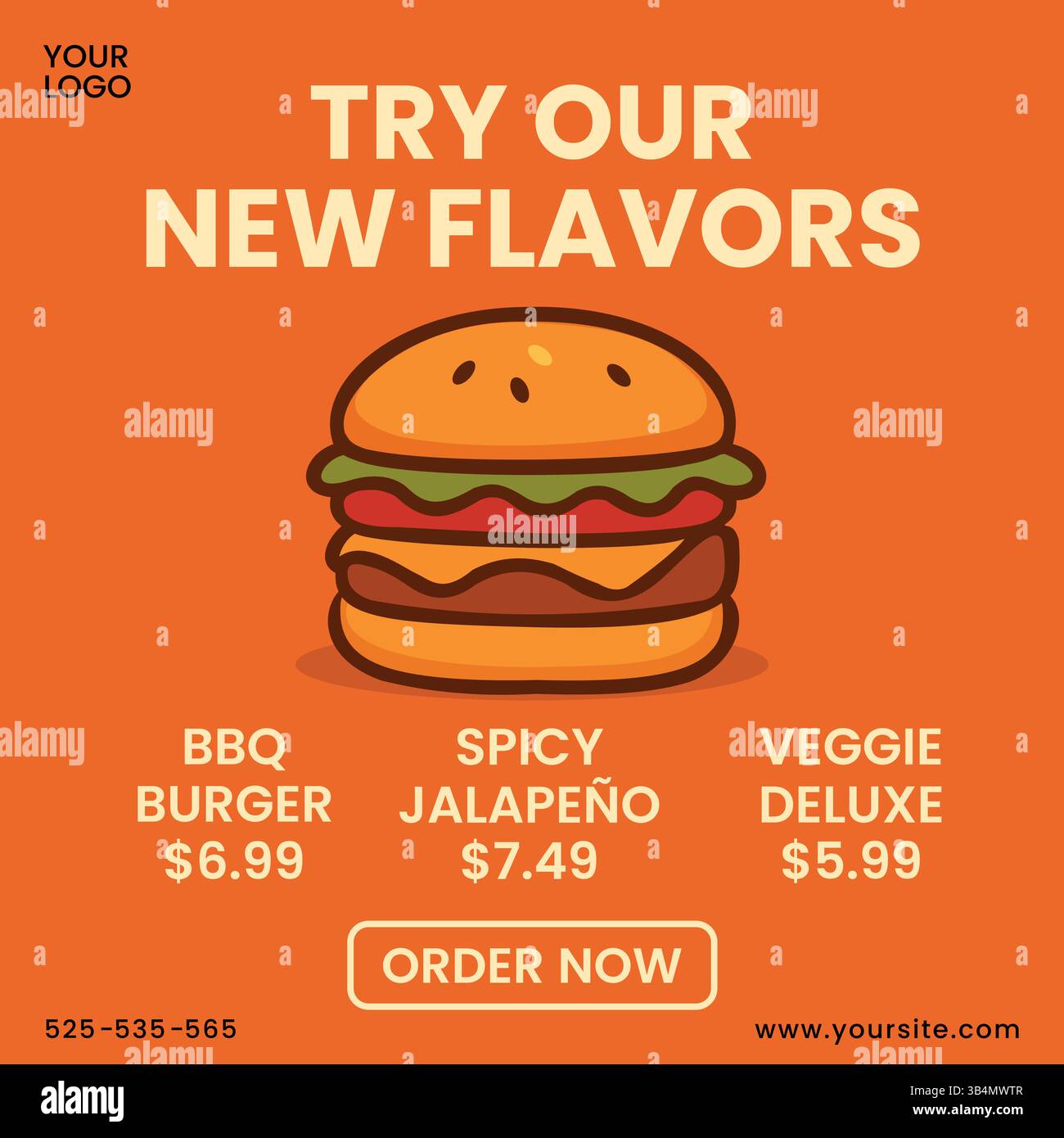 Burger Restaurant Social Media Post Template burger, fast food ...