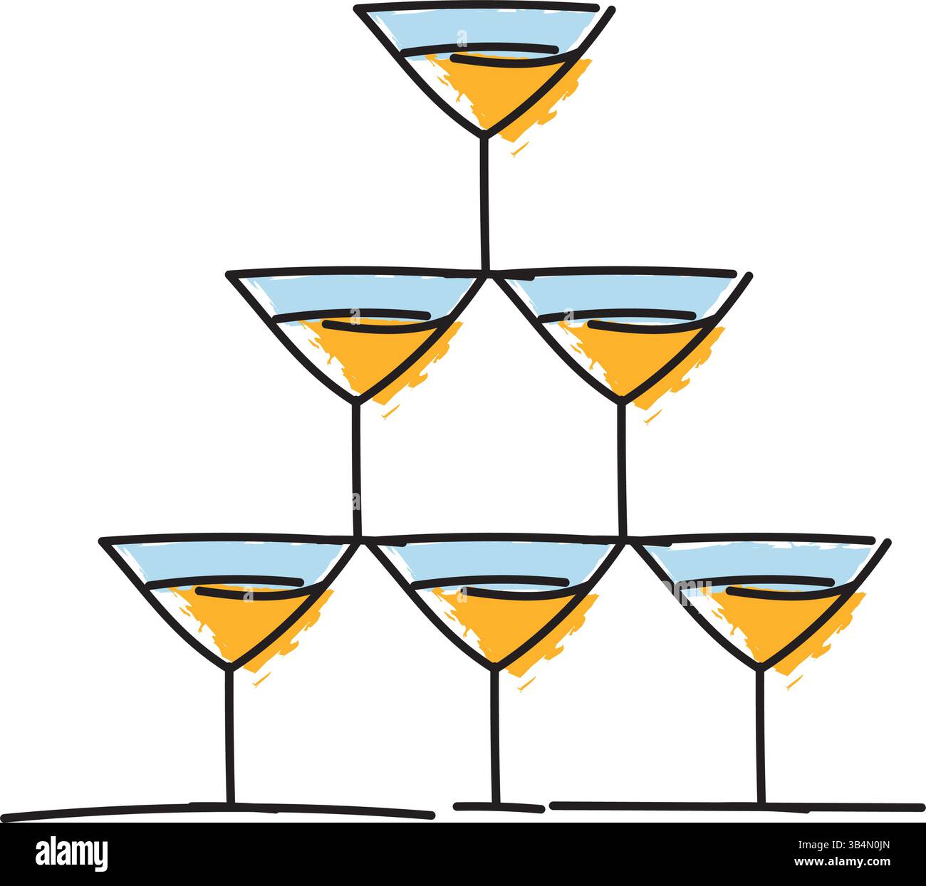 Champagne glass tower. Vector illustration Stock Vector Image & Art - Alamy