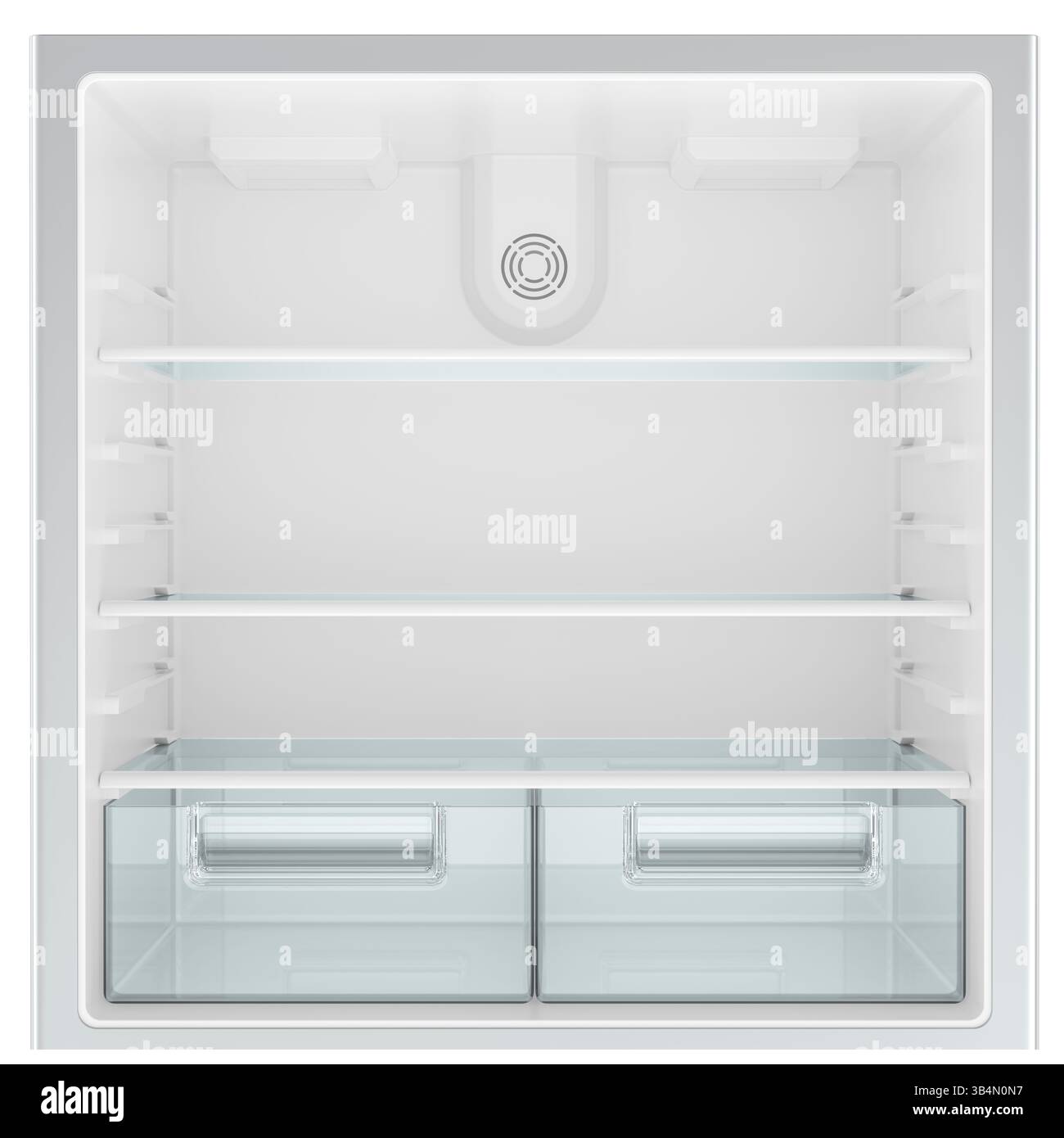 Empty refrigerator concept shelves Cut Out Stock Images & Pictures - Alamy