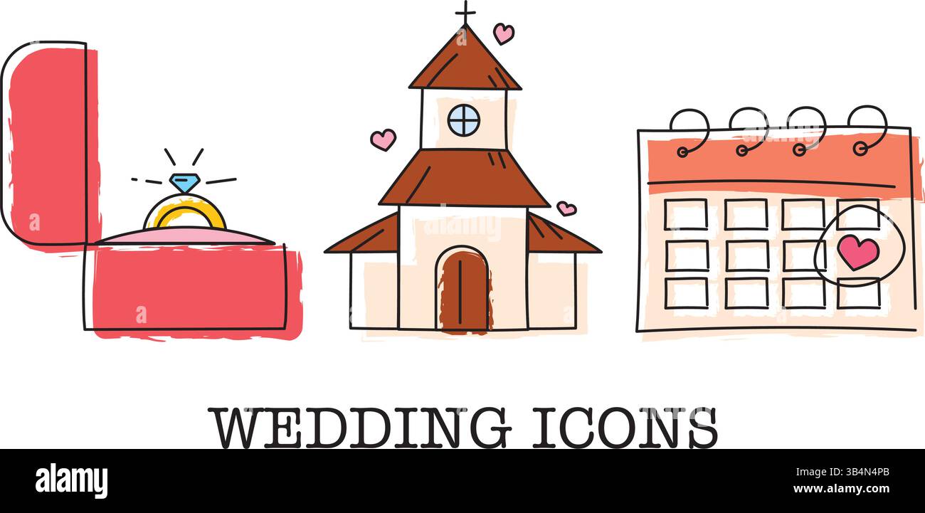 Romantic icons collection. Vector illustration Stock Vector Image & Art ...