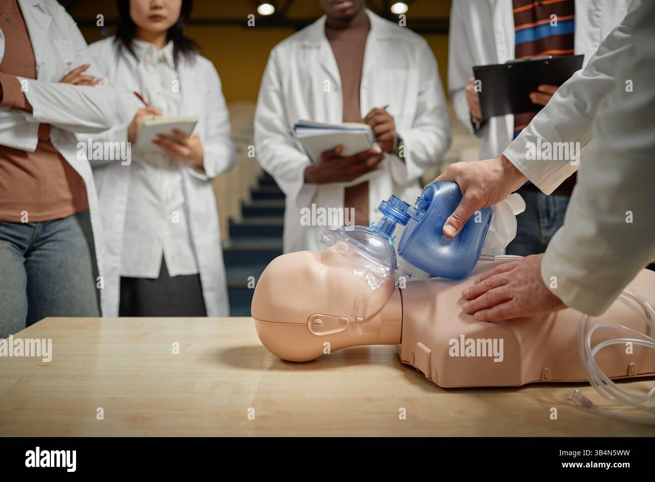 CPR Dummy with Bag Valve Mask Stock Photo - Alamy