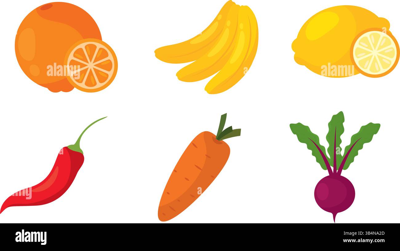 Mixed food cartoon set. Vector illustration Stock Vector Image & Art ...