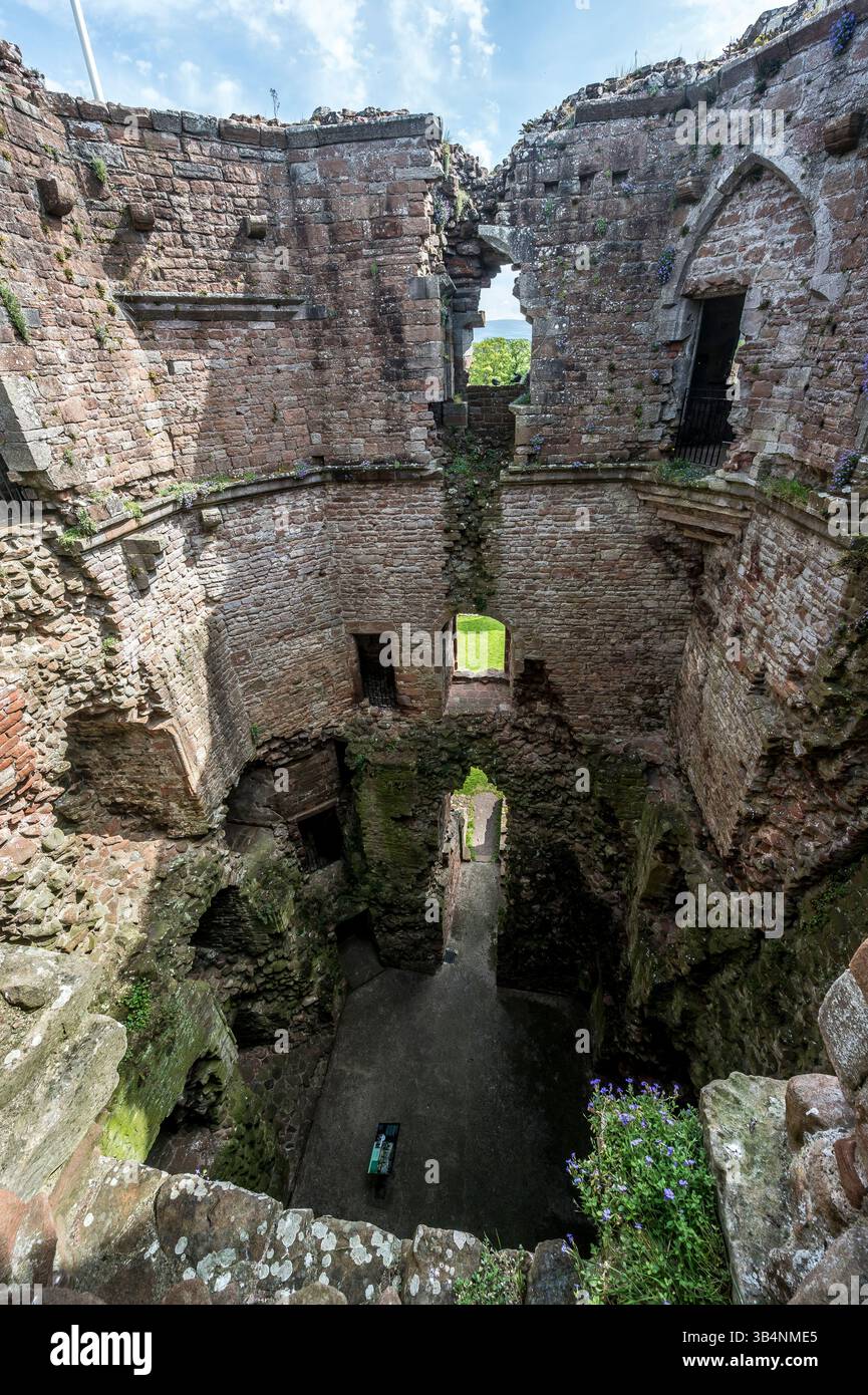The image is of what remains of the Keep Tower at the ruins of the 13th ...