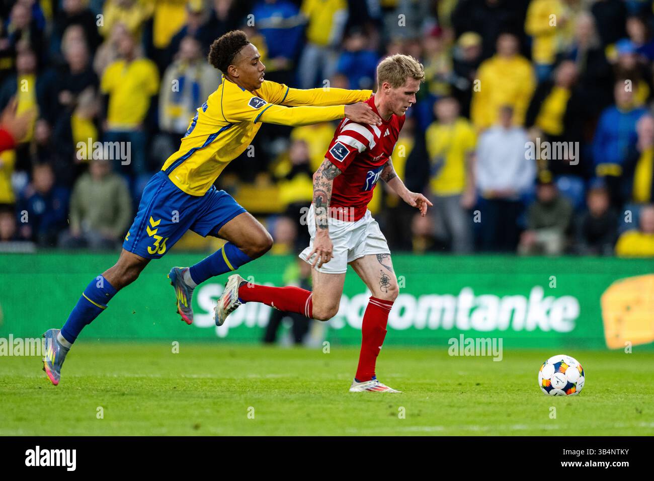 Brondby, Denmark. 30th. April 2025. Tonni Adamsen (23) of Silkeborg IF ...