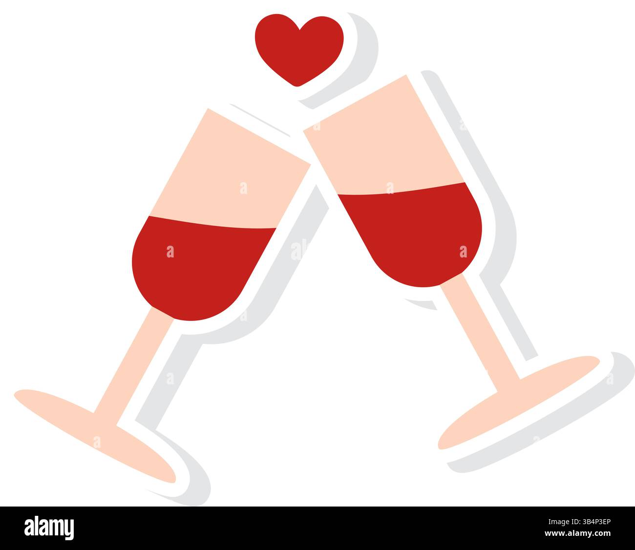 Romantic wine glasses. Vector illustration Stock Vector Image & Art - Alamy