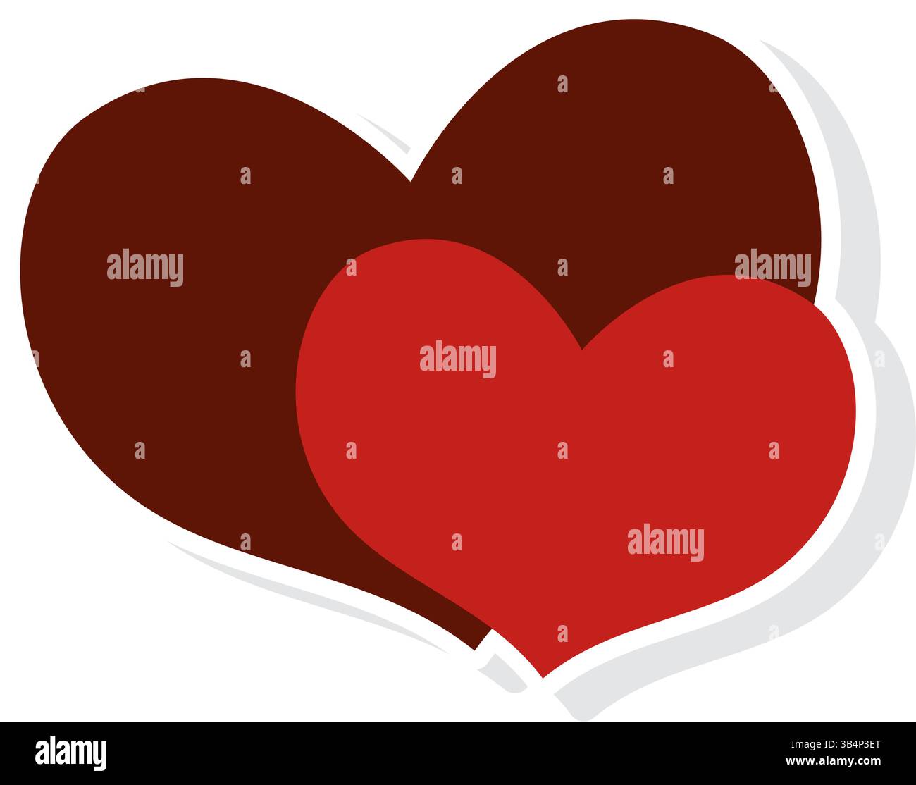 Romantic overlapping hearts. Vector illustration Stock Vector Image ...
