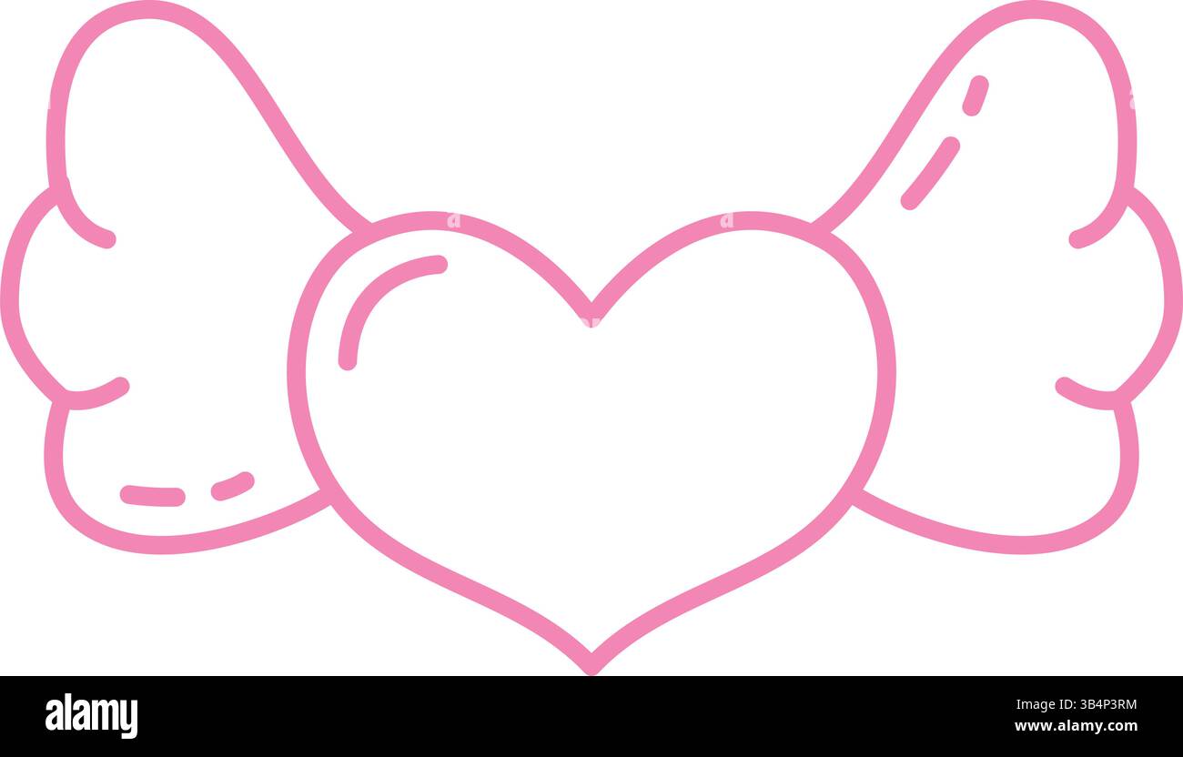 Heart with angel wings. Vector illustration Stock Vector Image & Art ...