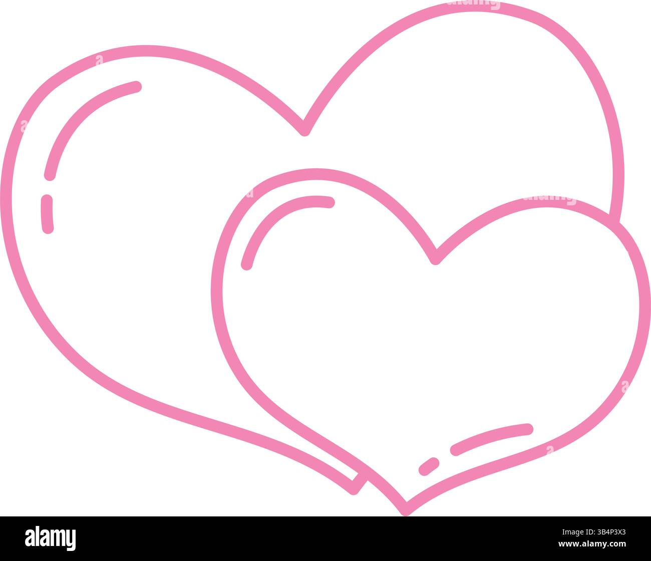 Romantic overlapping hearts. Vector illustration Stock Vector Image ...