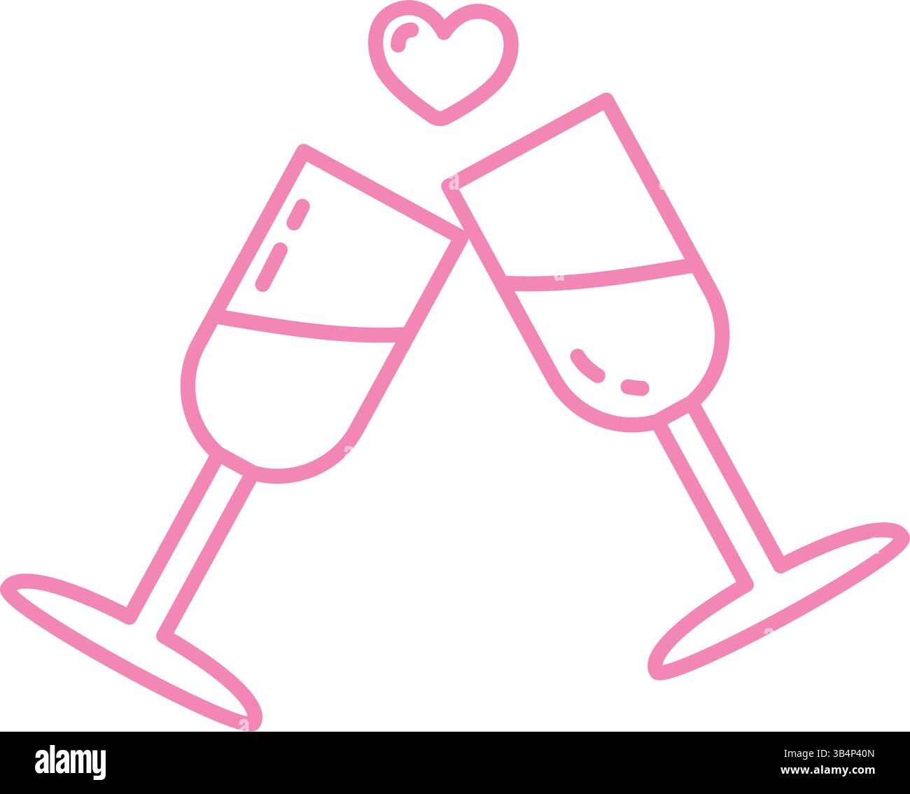 Romantic wine glasses. Vector illustration Stock Vector Image & Art - Alamy