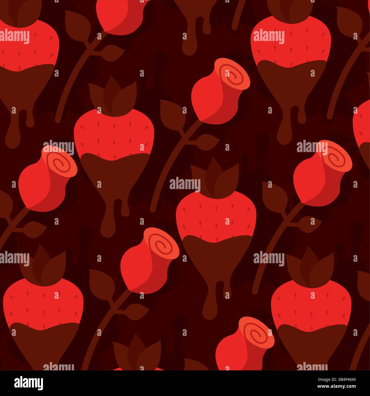 Strawberries and roses. Vector illustration Stock Vector Image & Art ...